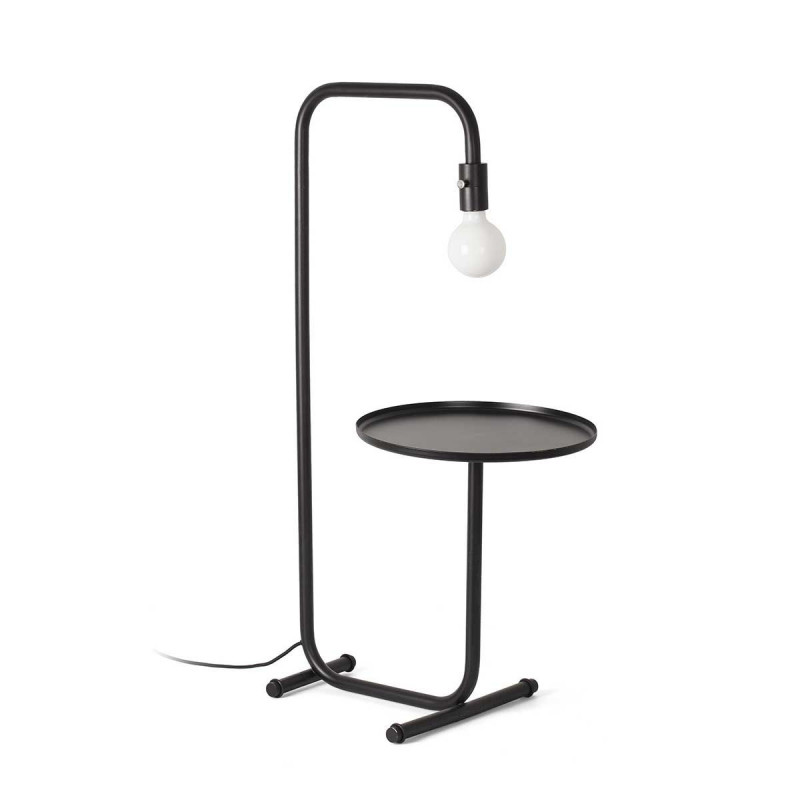 Petite table noire avec lampe intégrée