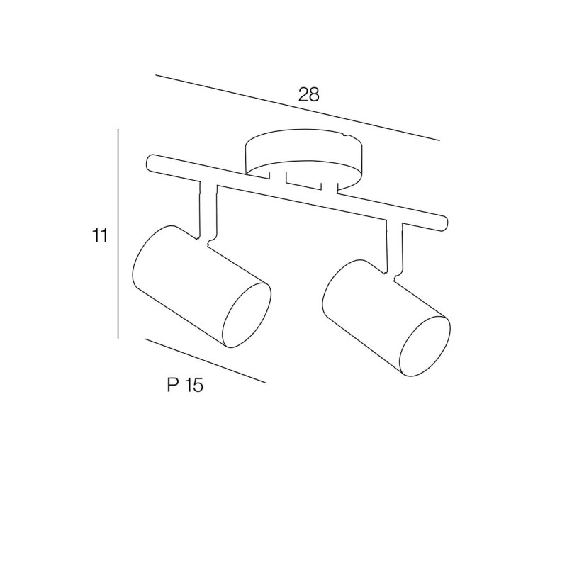 Double spot mural orientable métal et bois