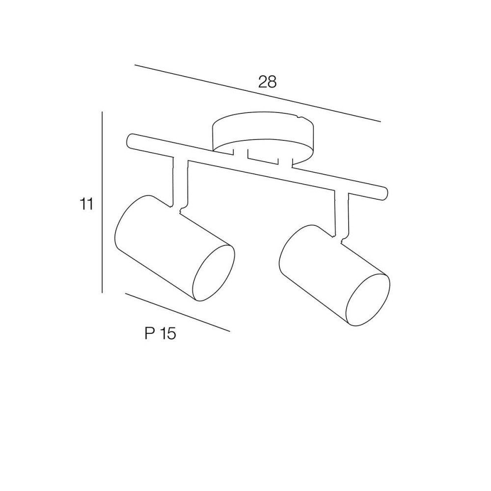 Double spot mural orientable métal et bois
