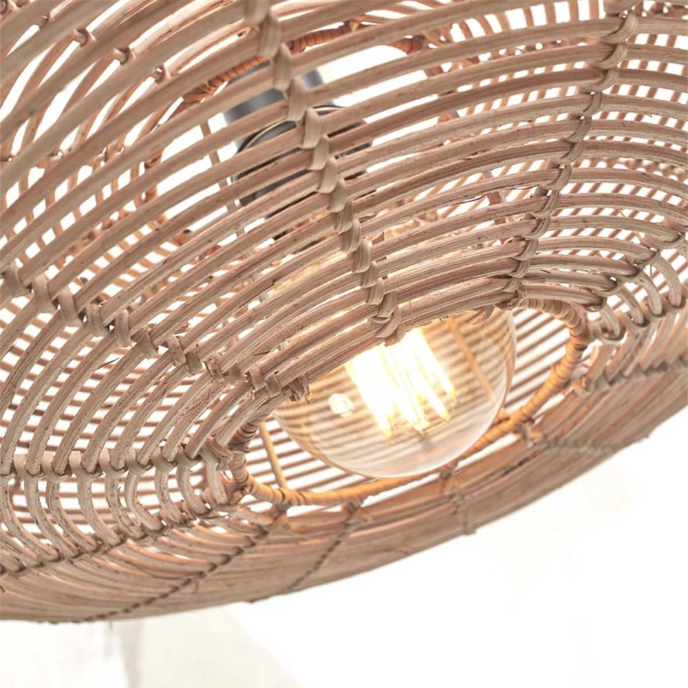 Lampadaire naturel en bambou et rotin