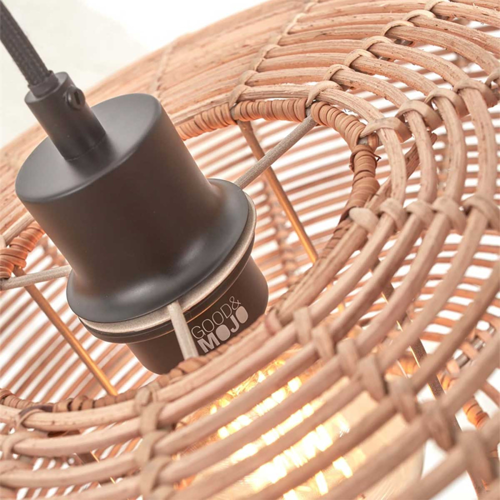 Lampadaire naturel en bambou et rotin