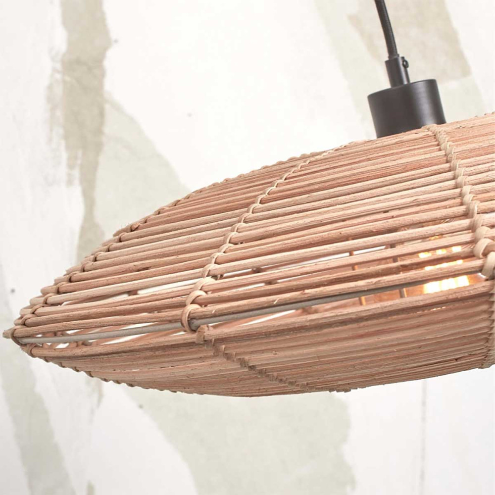 Lampadaire naturel en bambou et rotin