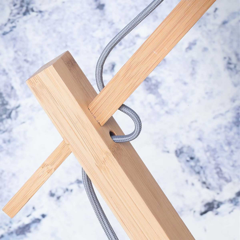Lampadaire naturel en bambou et rotin