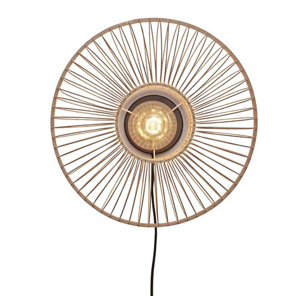Applique murale circulaire en bambou naturel