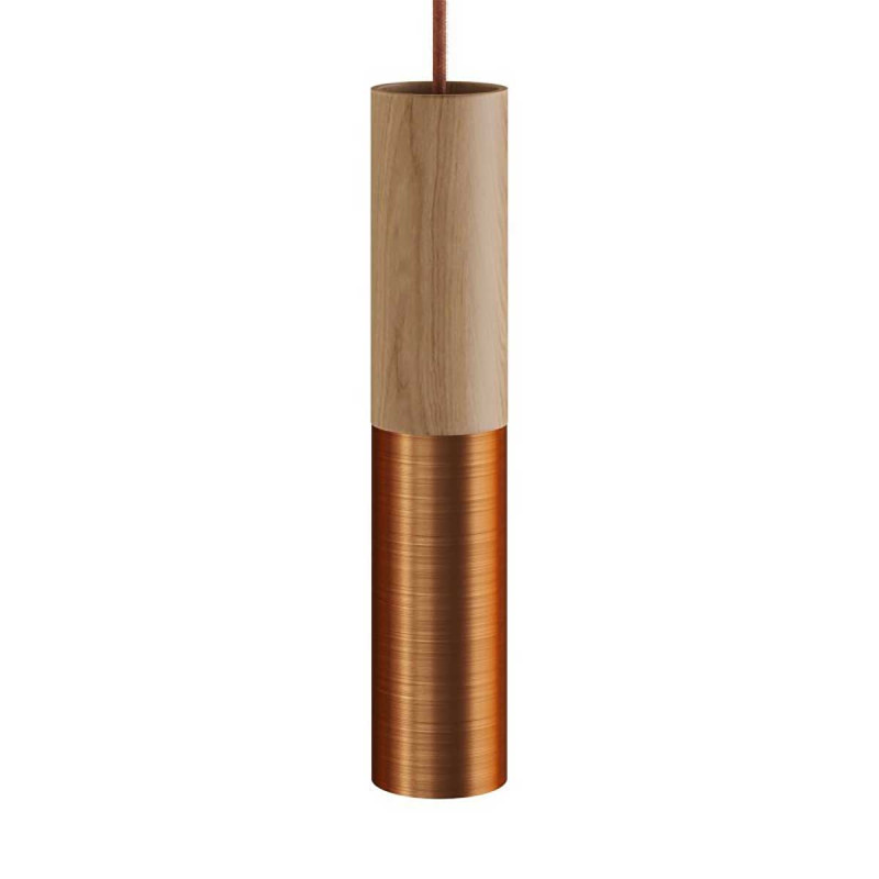 Suspension tube pour bar en bois et métal cuivré