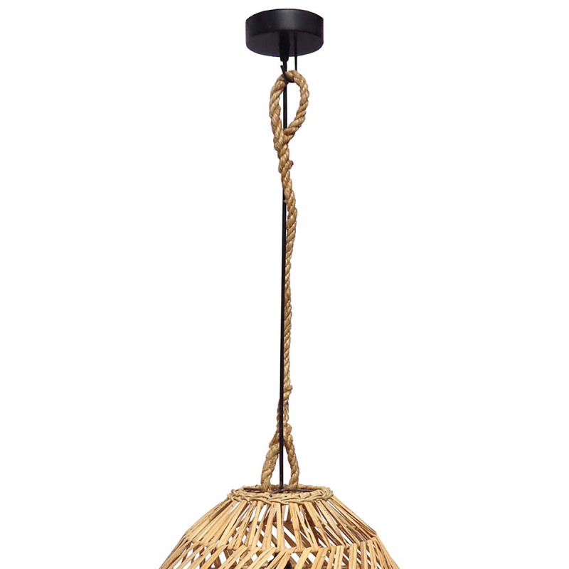 Grande suspension en rotin naturel