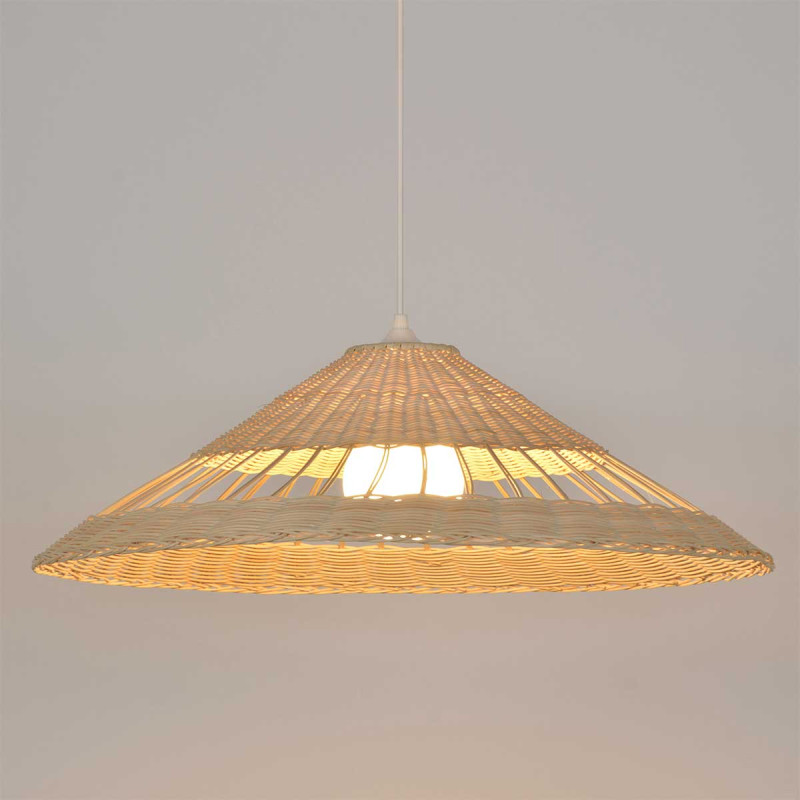 Suspension grand format en rotin