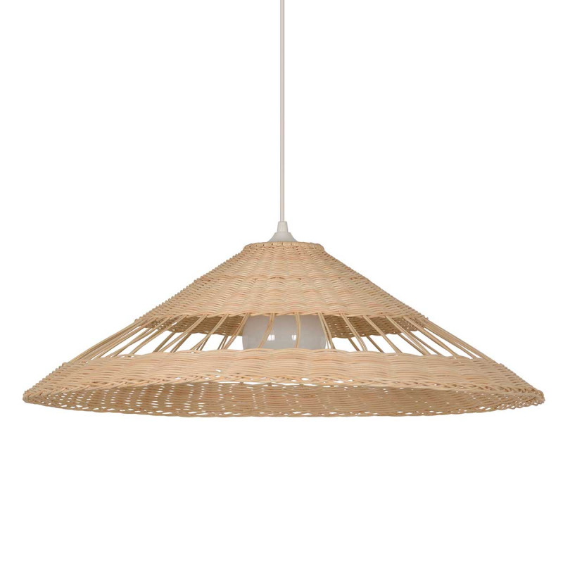 Suspension grand format en rotin
