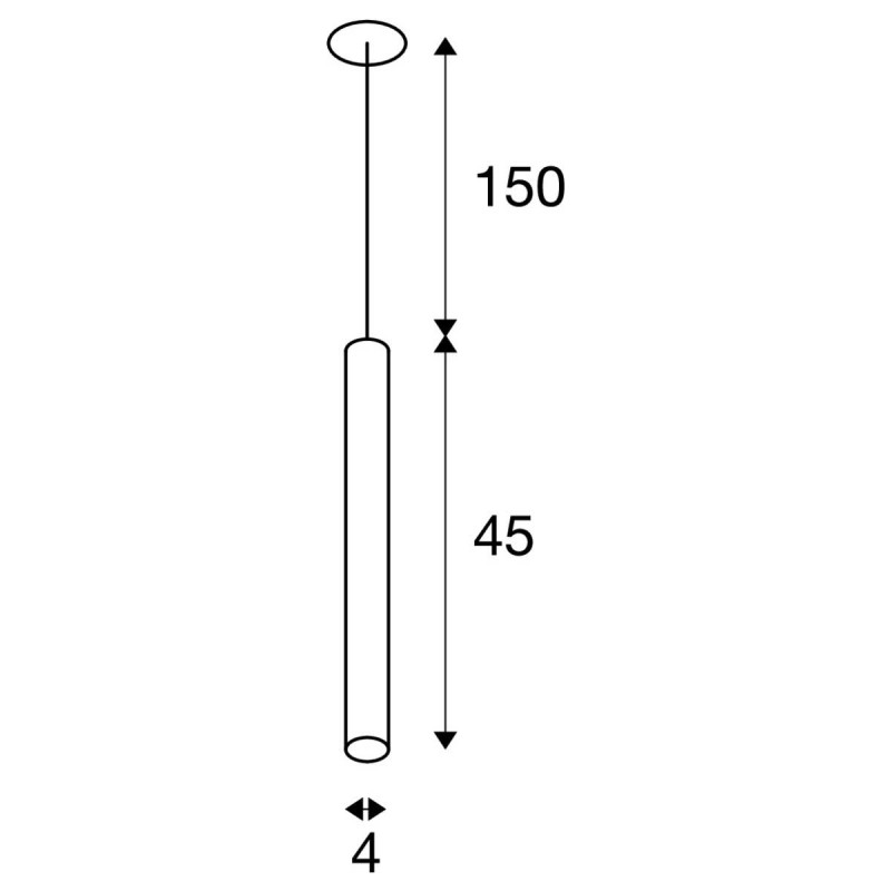 Suspension tube noir 45cm