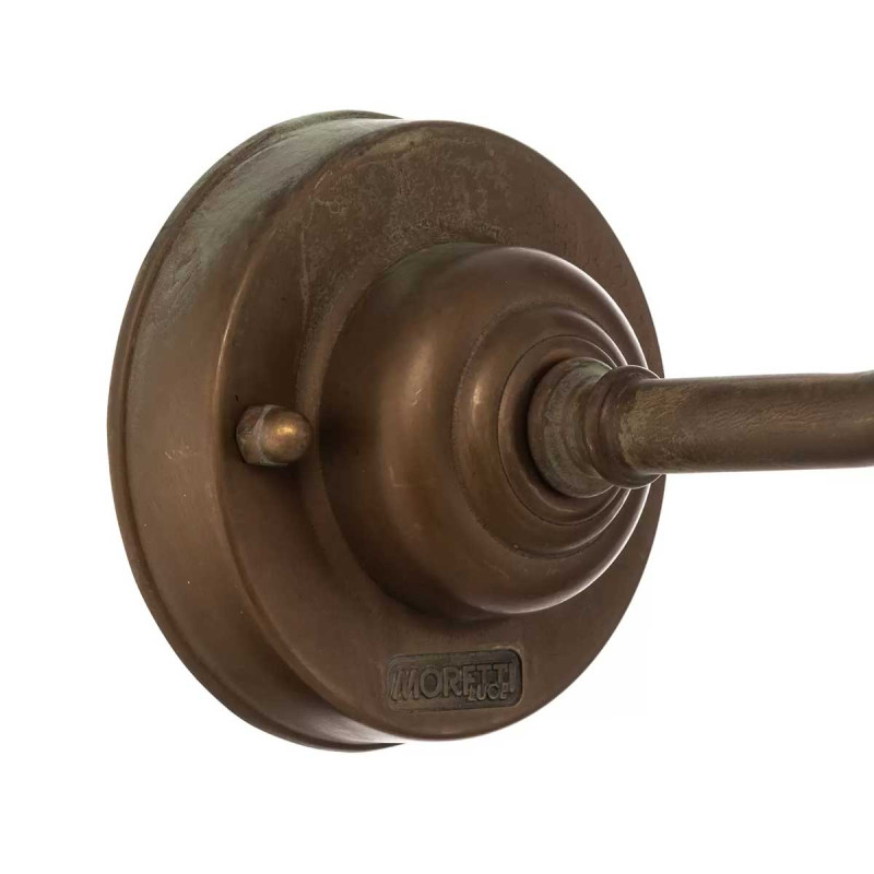 Applique extérieure col de cygne en laiton et verre